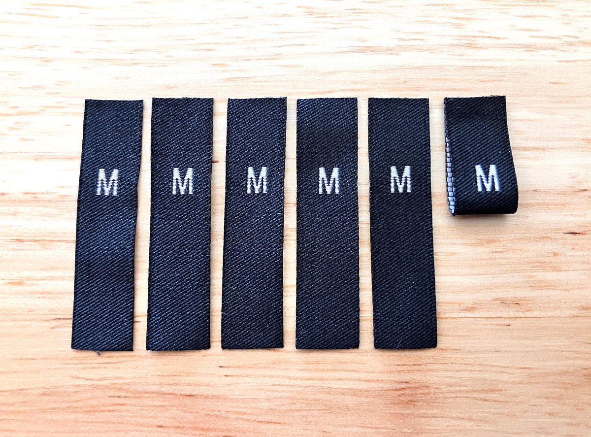 Size Labels - MEDIUM (M) - Black – Sew House Seven