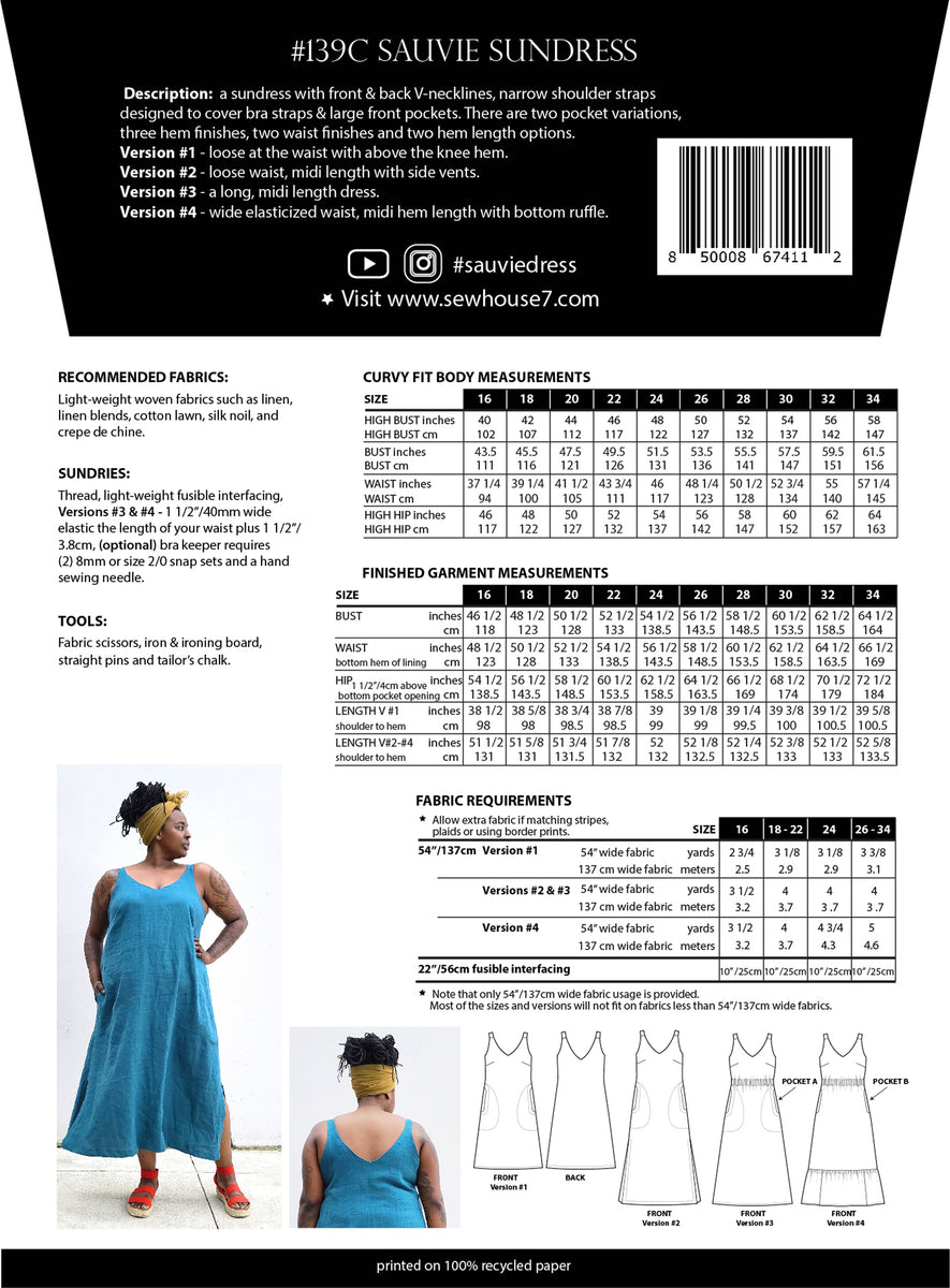 Sauvie Sundress Curvy Fit Sewing Pattern (Printed) – Sew House Seven