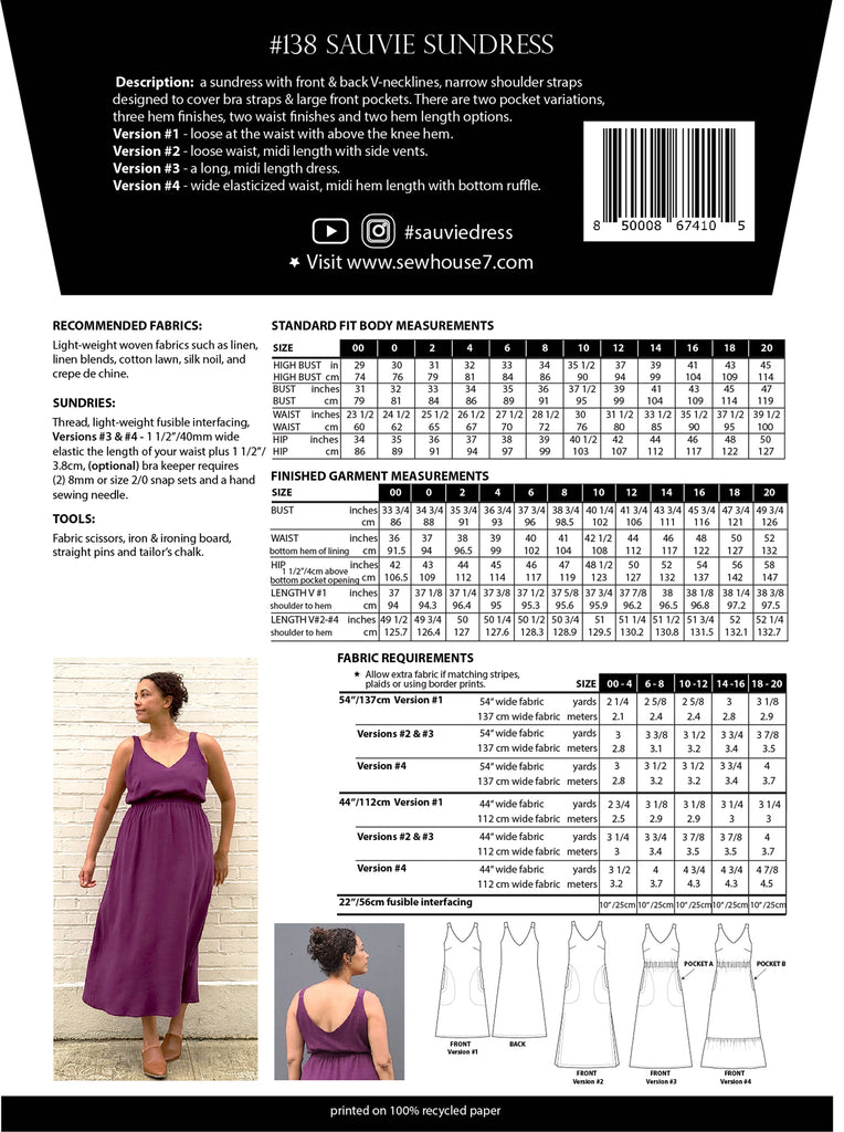 Sauvie Sundress Sewing Pattern (Printed) – Sew House Seven